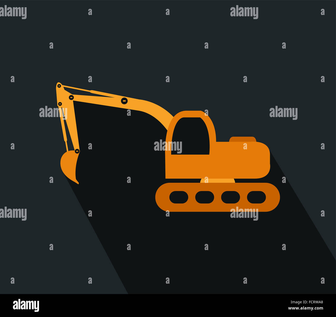 icon excavator flat design Stock Photo - Alamy