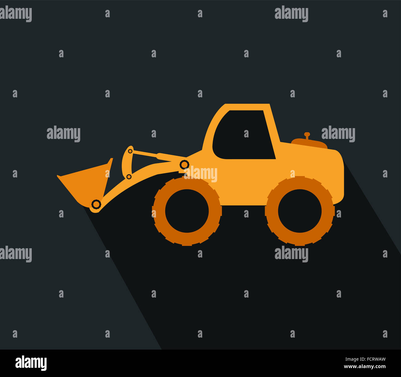 icon excavator flat design Stock Photo - Alamy