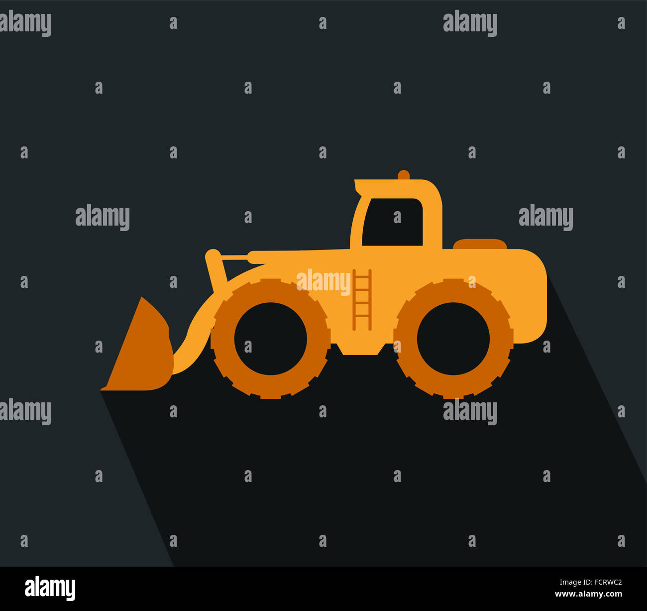 icon excavator flat design Stock Photo - Alamy