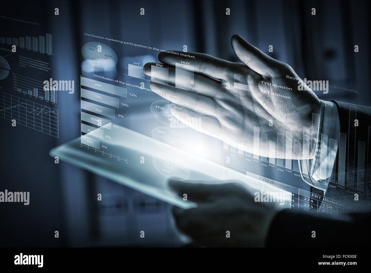 Close up of human hands using virtual panel Stock Photo - Alamy