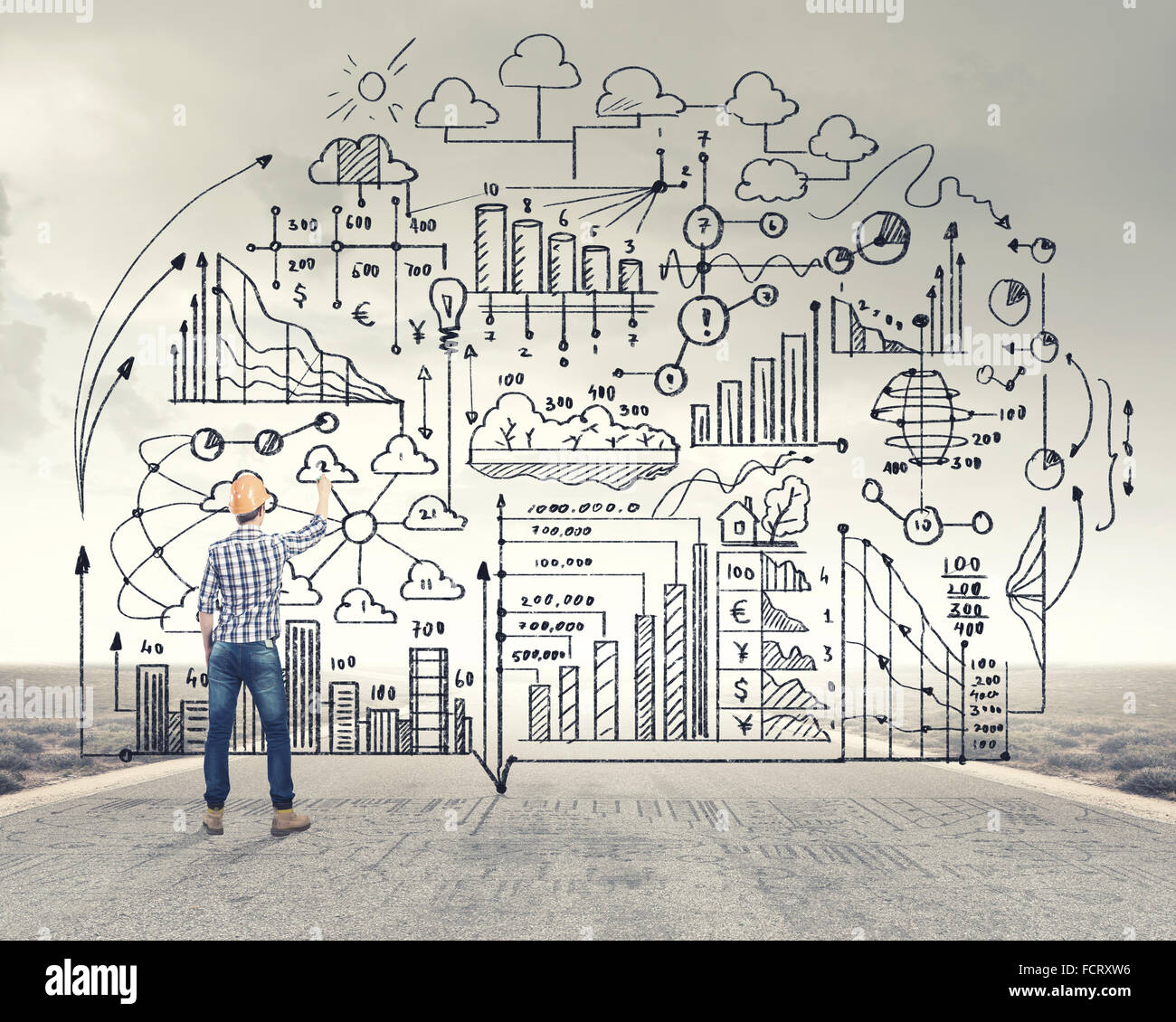 Human drawing wall architecture hi-res stock photography and images - Alamy