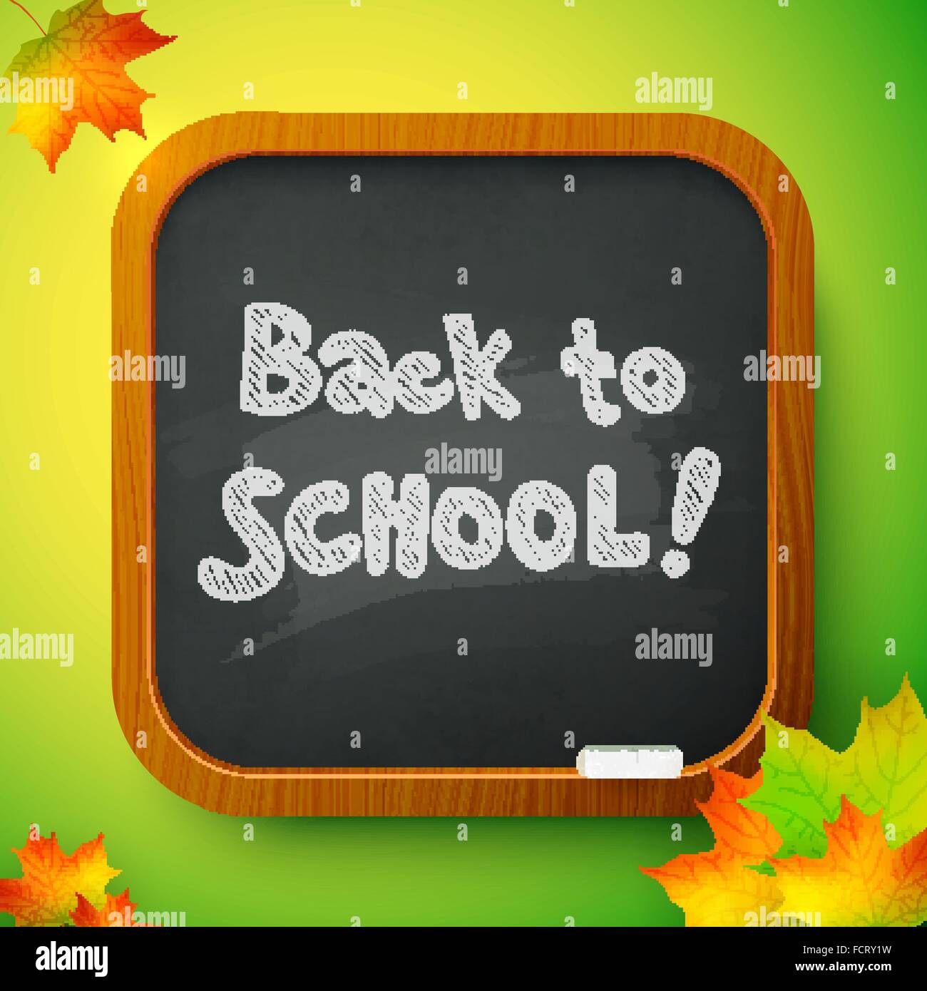 Chalk Back to School sign on black school board Stock Vector Image ...