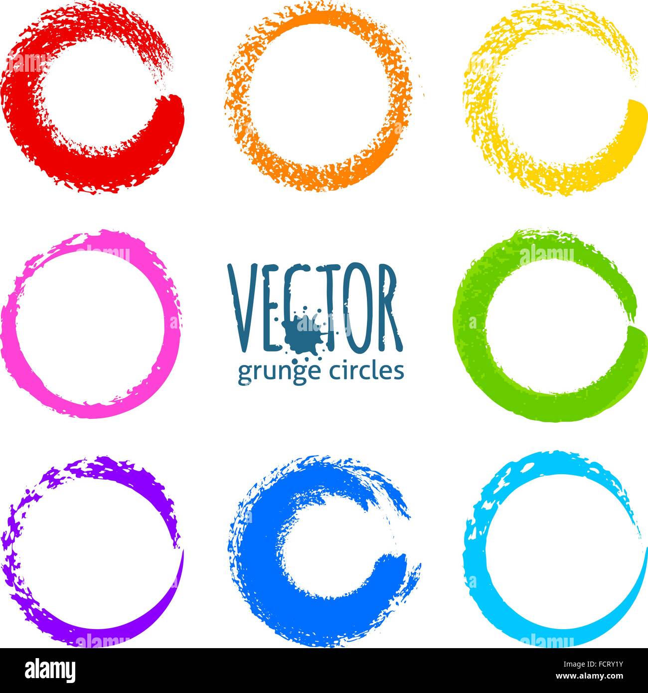 Vector set of rainbow watercolor circles hi-res stock photography and ...