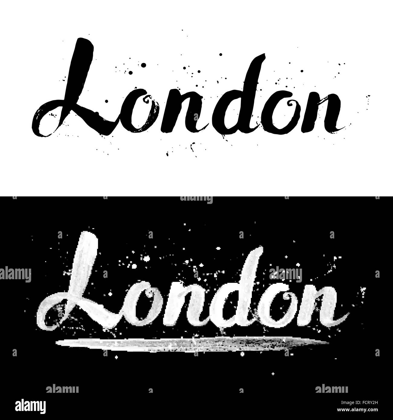 London calligraphy hand-drawn vector signs Stock Vector Image & Art - Alamy