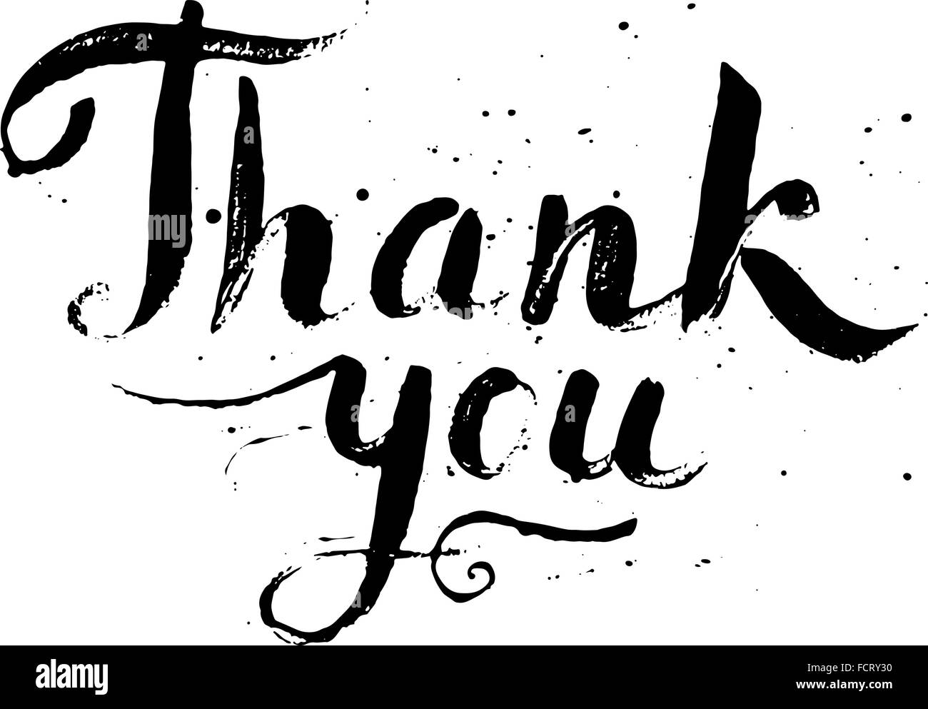 Hand drawn calligraphic design for sign Thank you Stock Vector Image ...