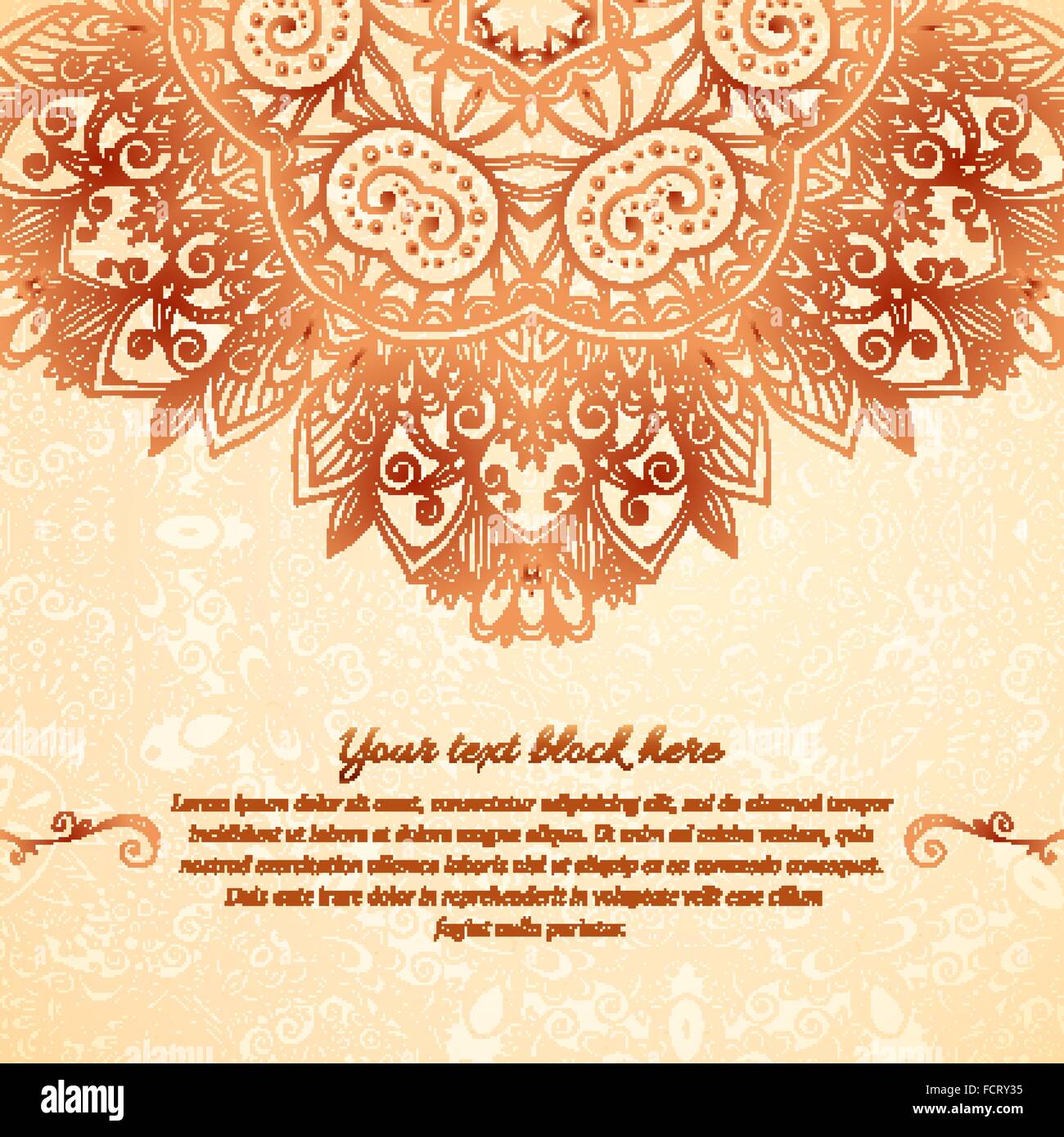 Ornate vintage background in mehndi style Stock Vector Image & Art - Alamy