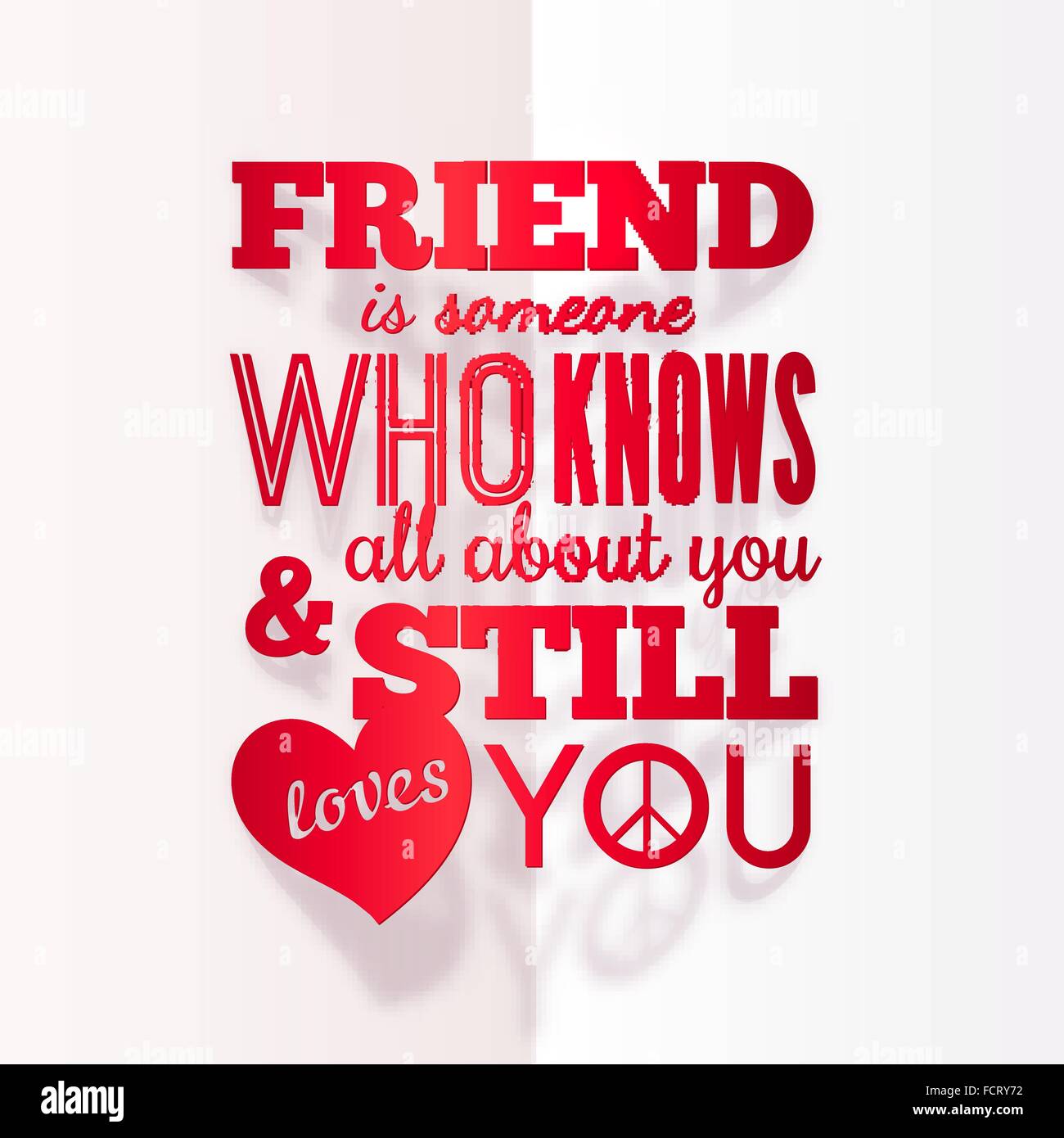 Typography paper design with quote about friendship Stock Vector Image ...