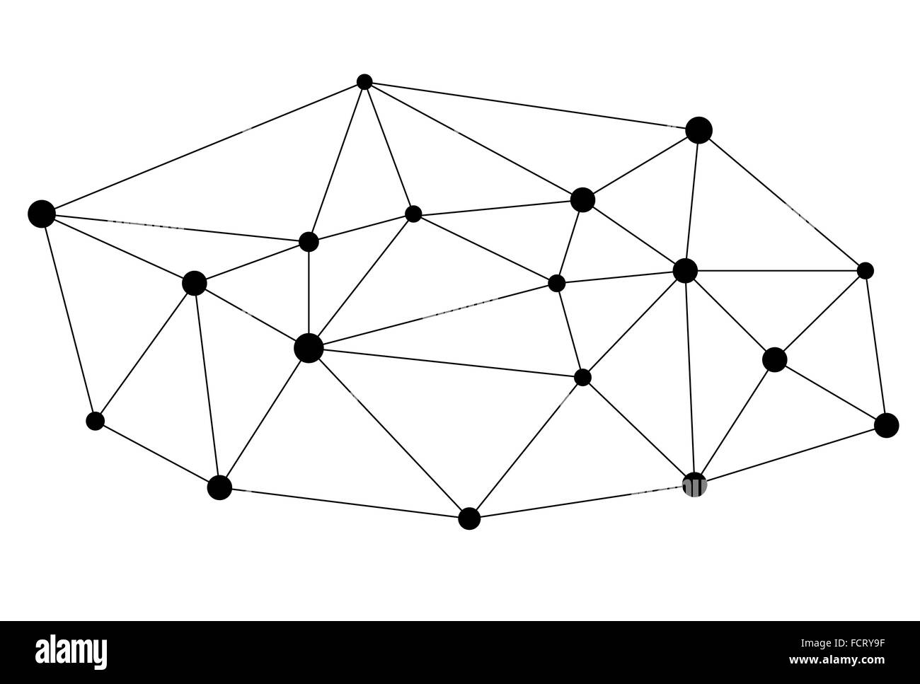 Vector network background abstract polygon triangle and dots Stock ...