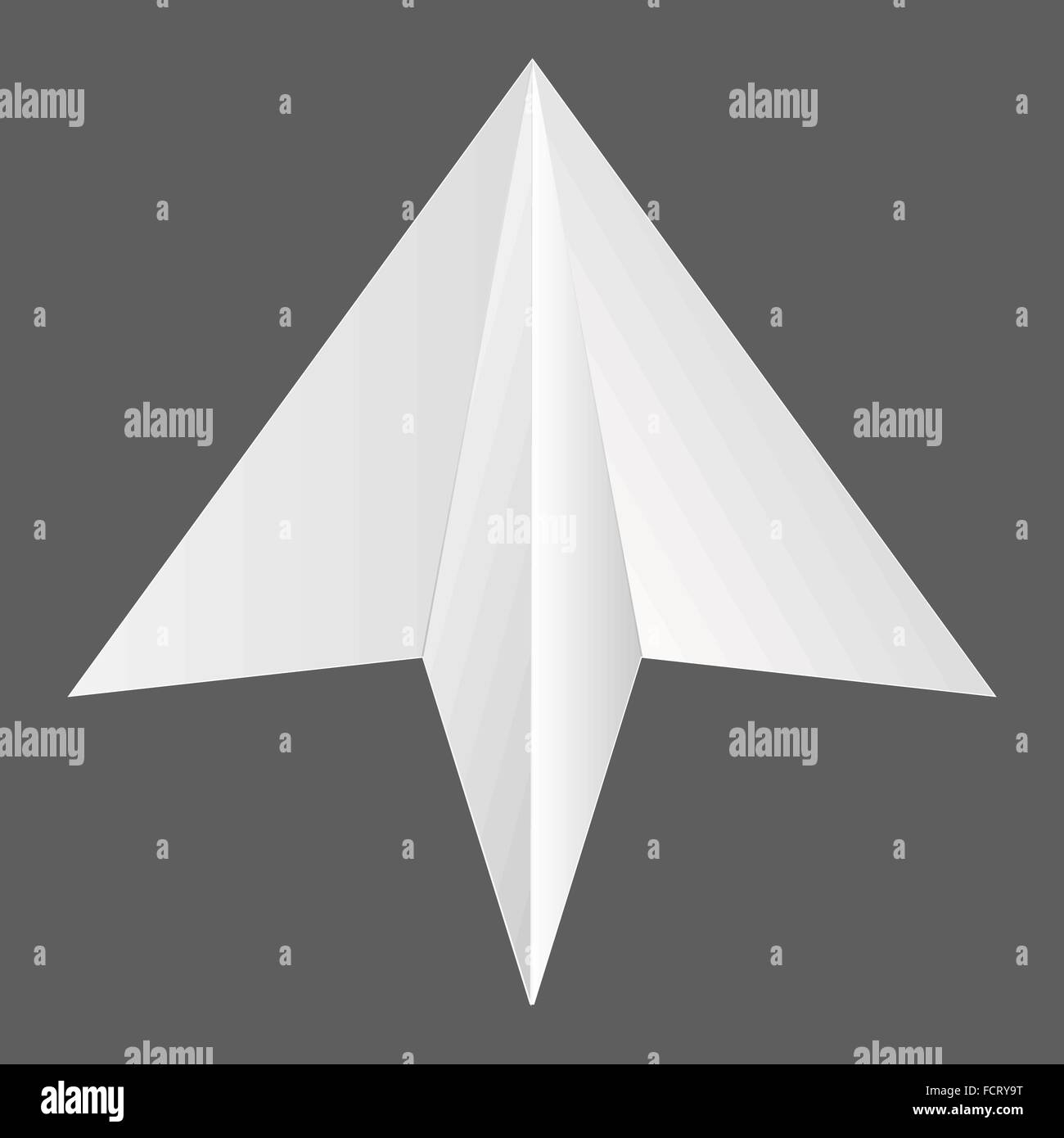 vector illustration of origami paper airplane on gray background Stock ...