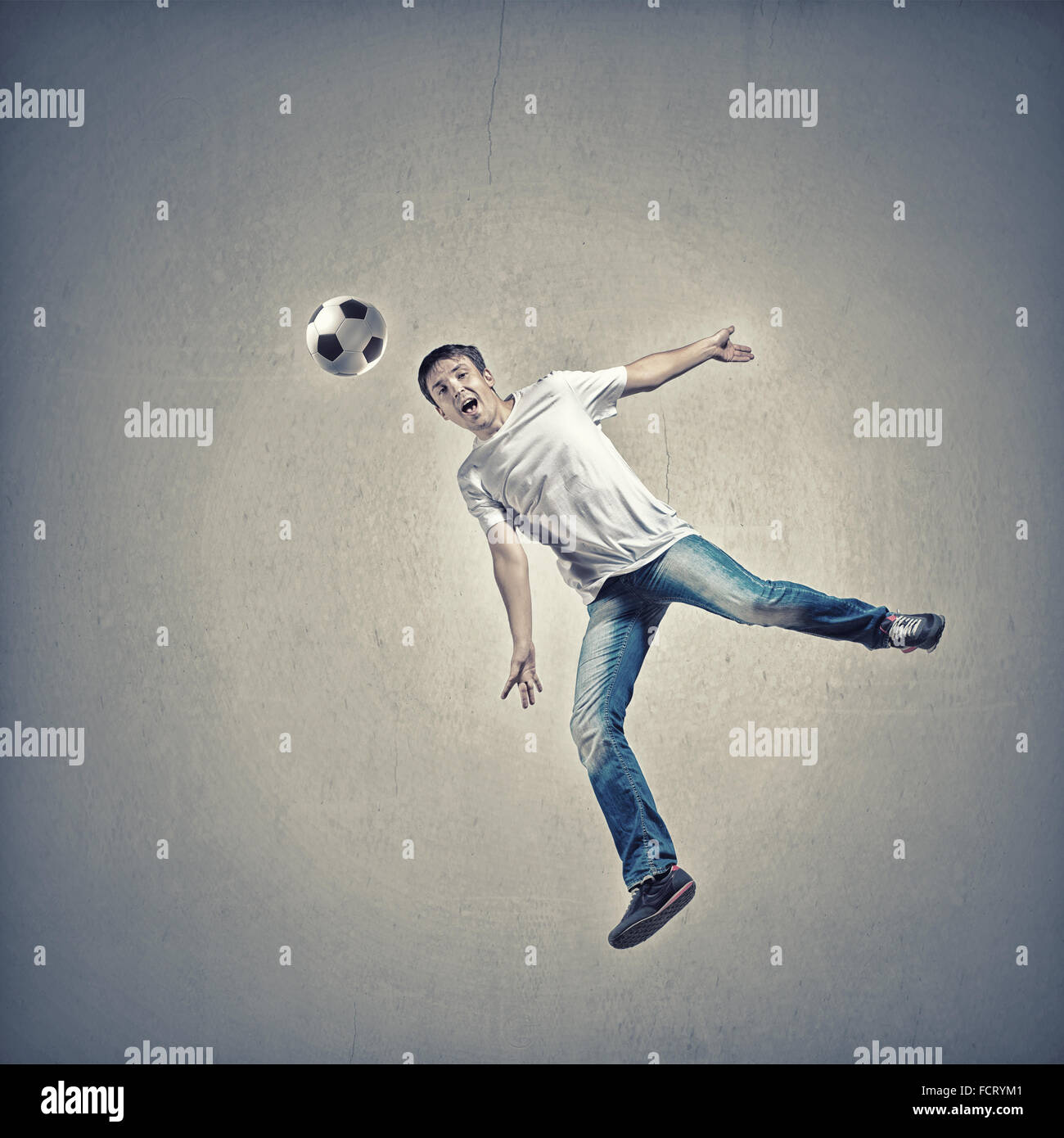Man hit ball soccer hi-res stock photography and images - Alamy