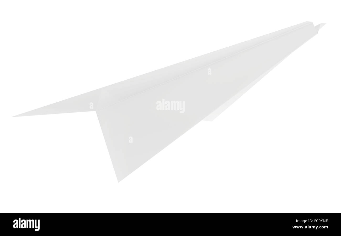 Gray paper plane. Isolated on white background Stock Photo - Alamy