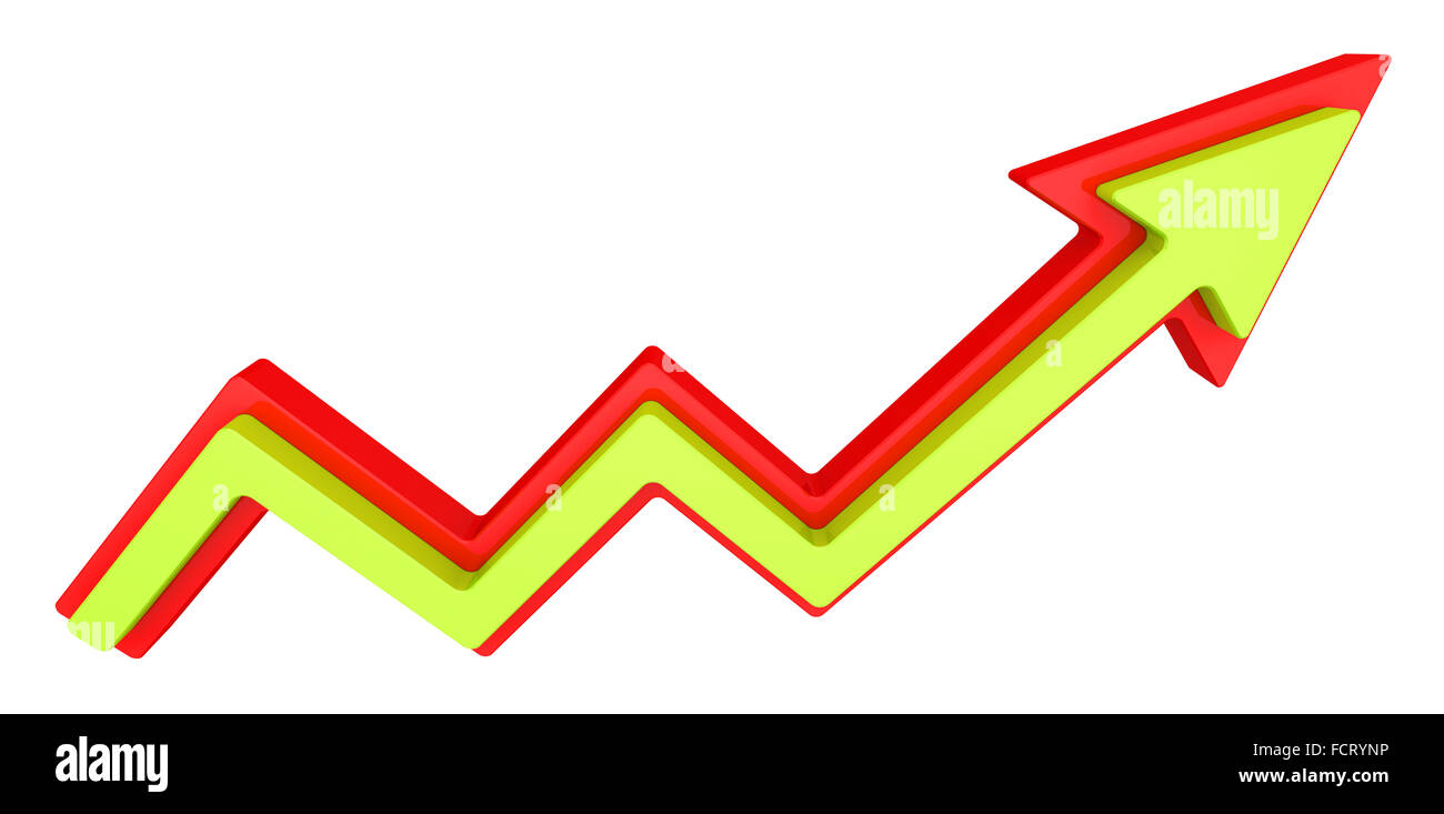 Growth progress arrow. Isolated on white background Stock Photo - Alamy