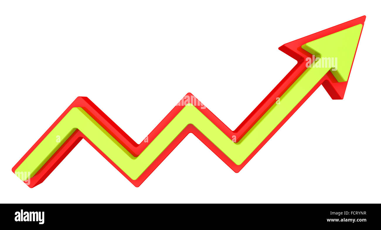 Growth progress arrow. Isolated on white background Stock Photo - Alamy