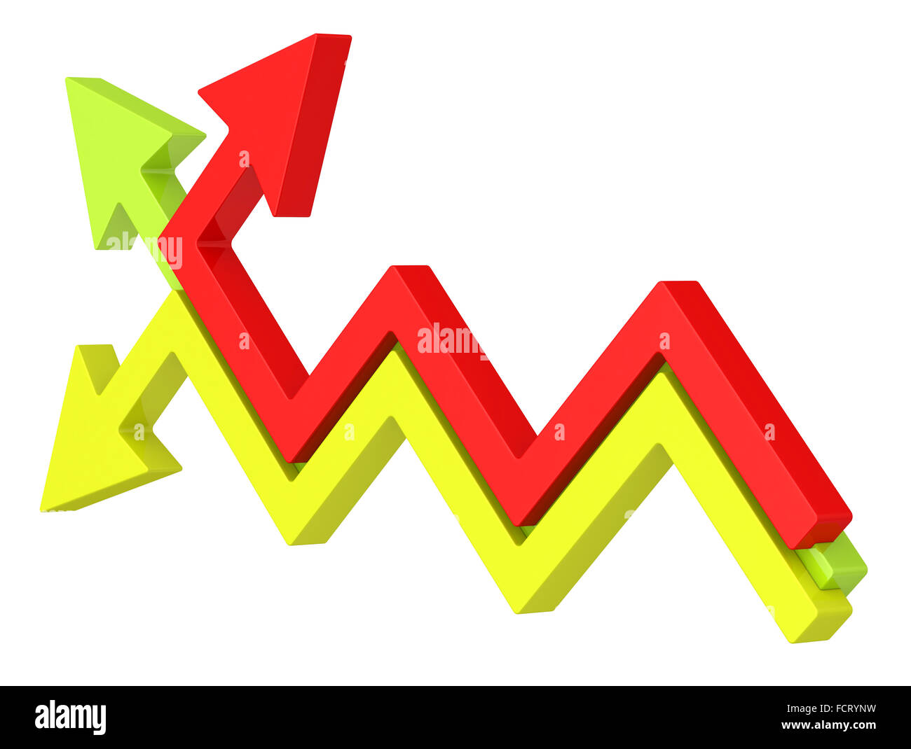 Icon 3d arrows moving in different directions Stock Photo - Alamy