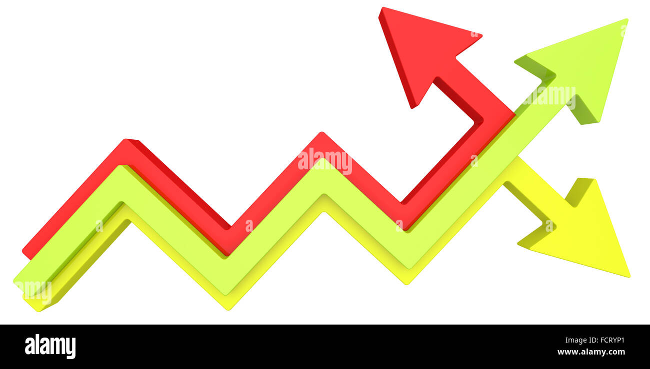 Colored arrows moving in different directions Stock Photo - Alamy