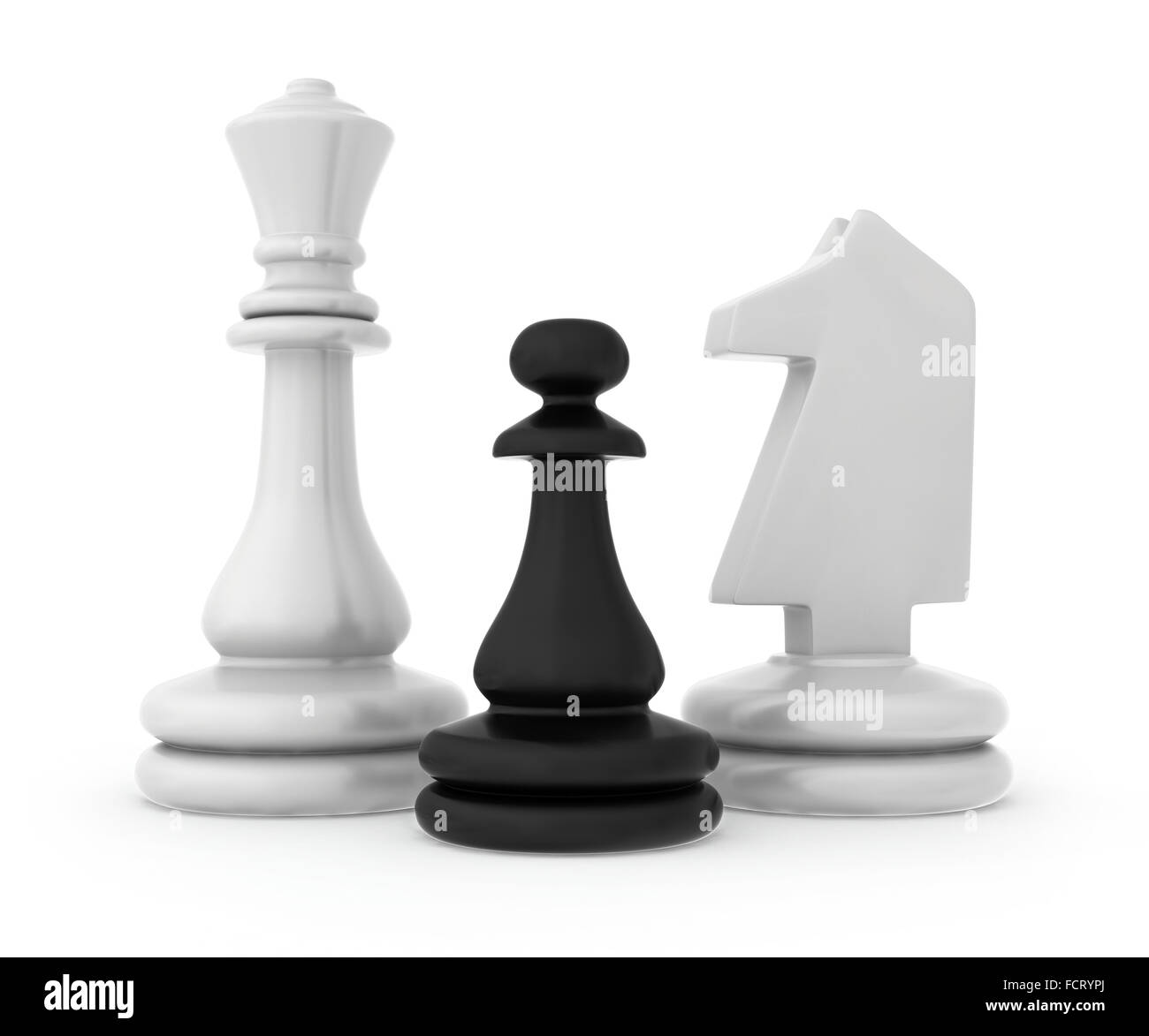 The composition of the chess pieces isolated on white background Stock ...