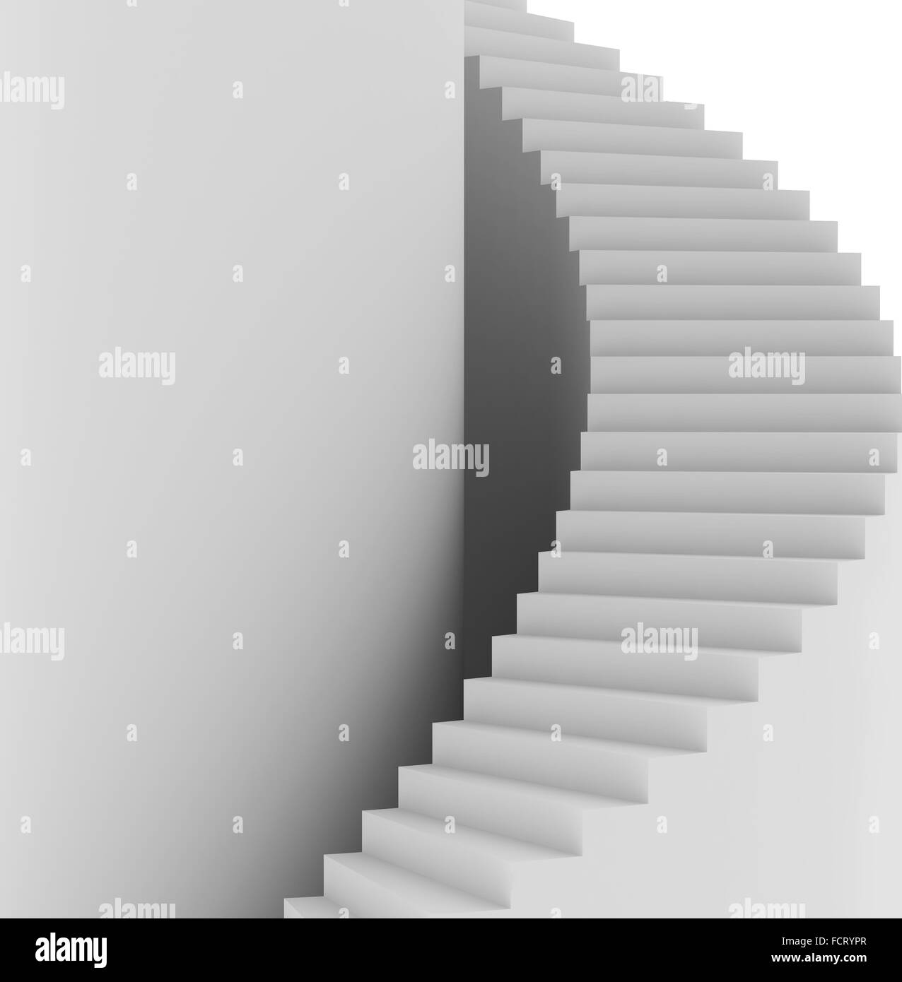 Spiral staircase. Top view. 3d render on white background Stock Photo ...