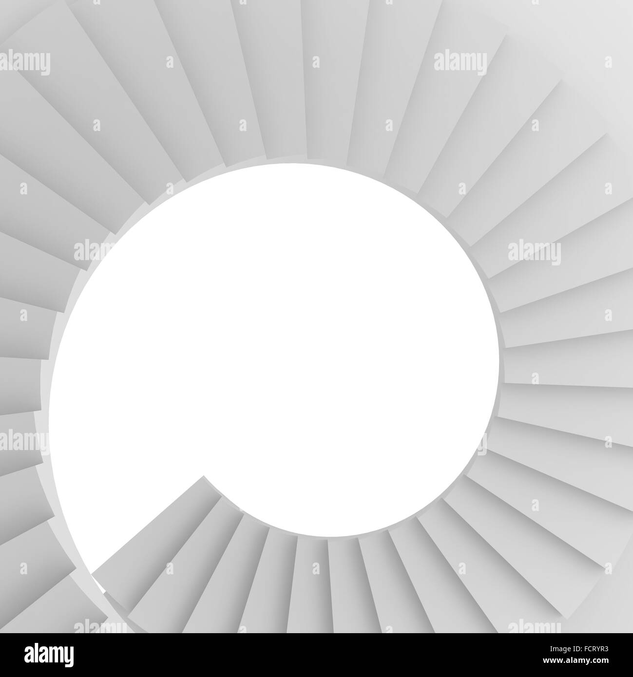 Spiral staircase. Top view. 3d render on white background Stock Photo ...