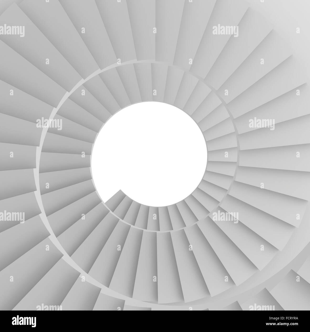 Spiral staircase. Top view. 3d render on white background Stock Photo ...