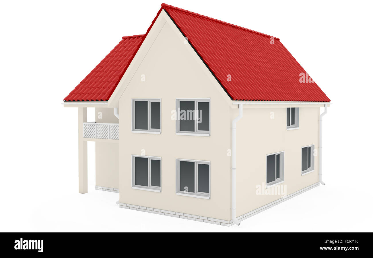 Beautiful house with attic Stock Photo - Alamy