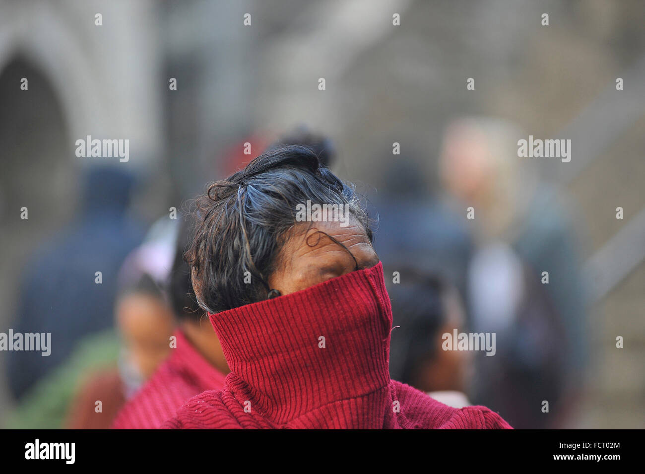 Kathmandu, Nepal. 24th Jan, 2016. Nepalese Hindu devotee wearing cloth ...
