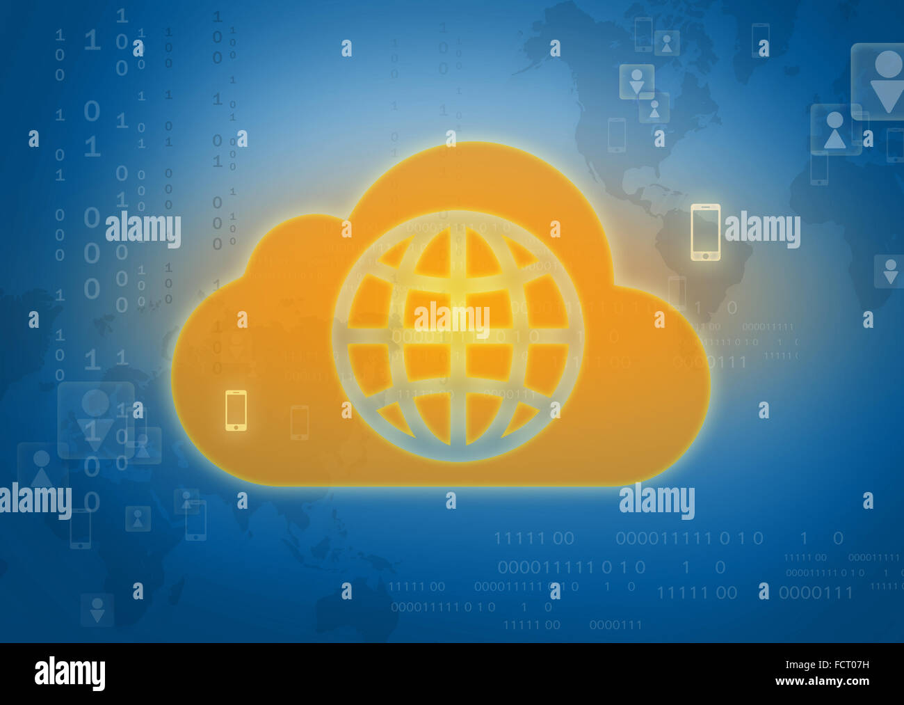 image icons cloud on the abstract backgrounds of world map Stock Photo ...