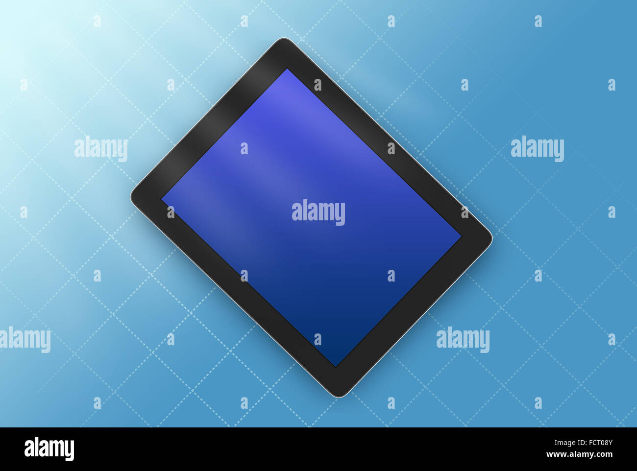 illustration of type tablet on top a blue background Stock Photo - Alamy