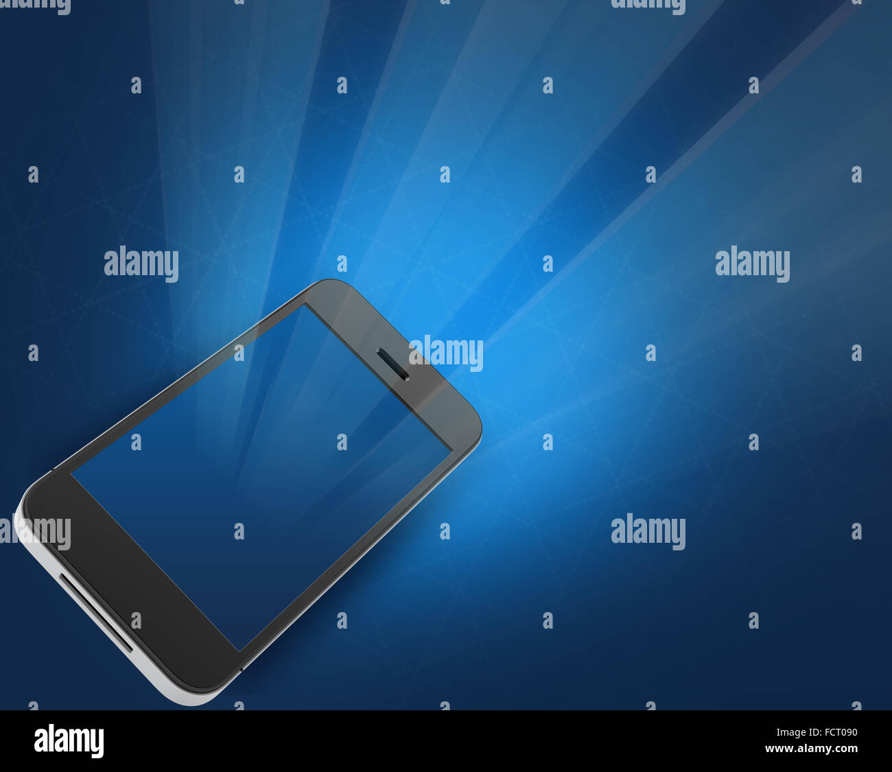 mobile phone with rays of the screen Stock Photo - Alamy
