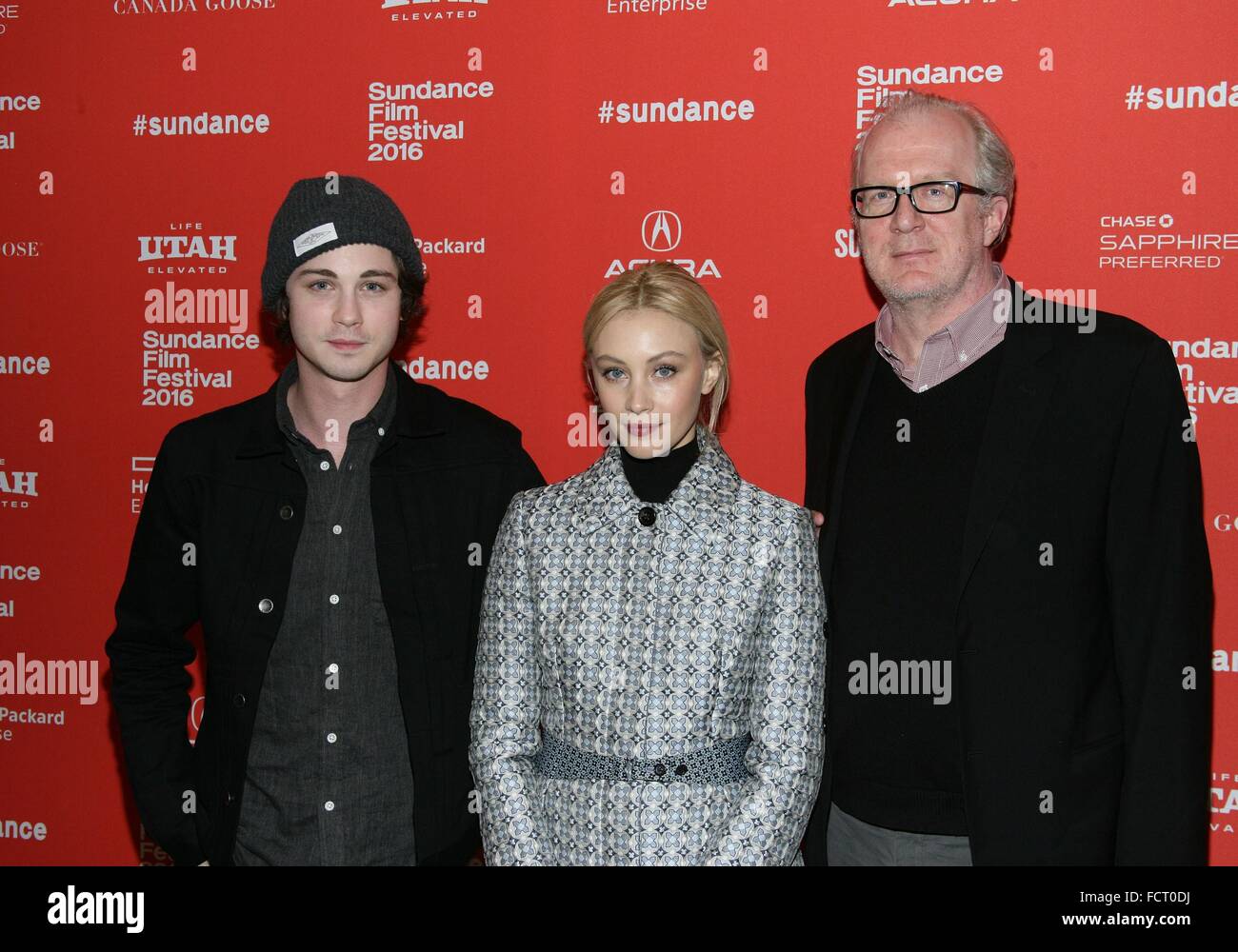Park City, UT, USA. 24th Jan, 2016. Logan Lerman, Sarah Gadon, Tracy ...