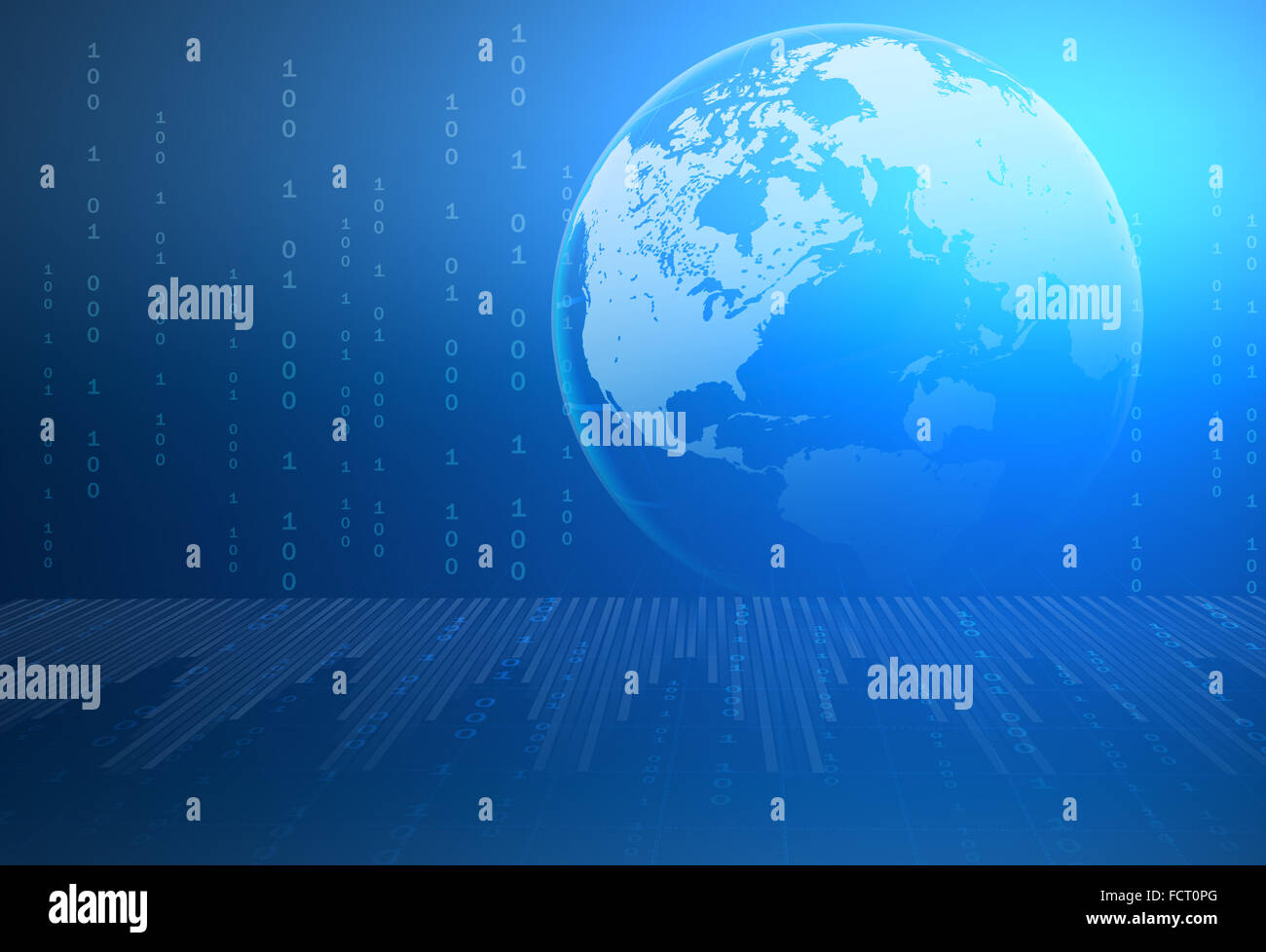 illustration of globe with world map on an abstract background Stock ...