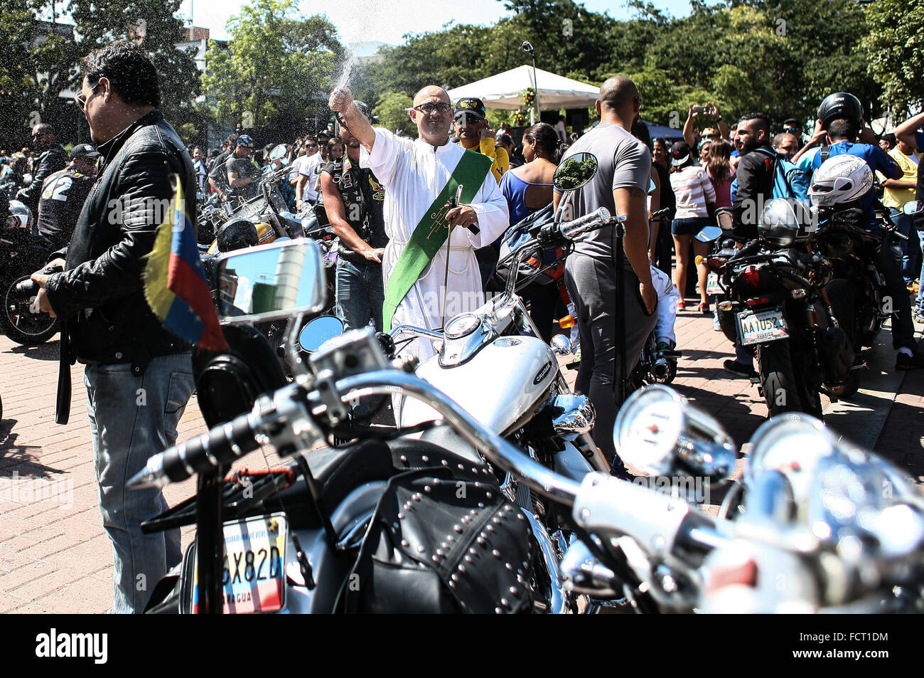 Caracas, Venezuela. 24th Jan, 2016. People attend "Blessing of the ...