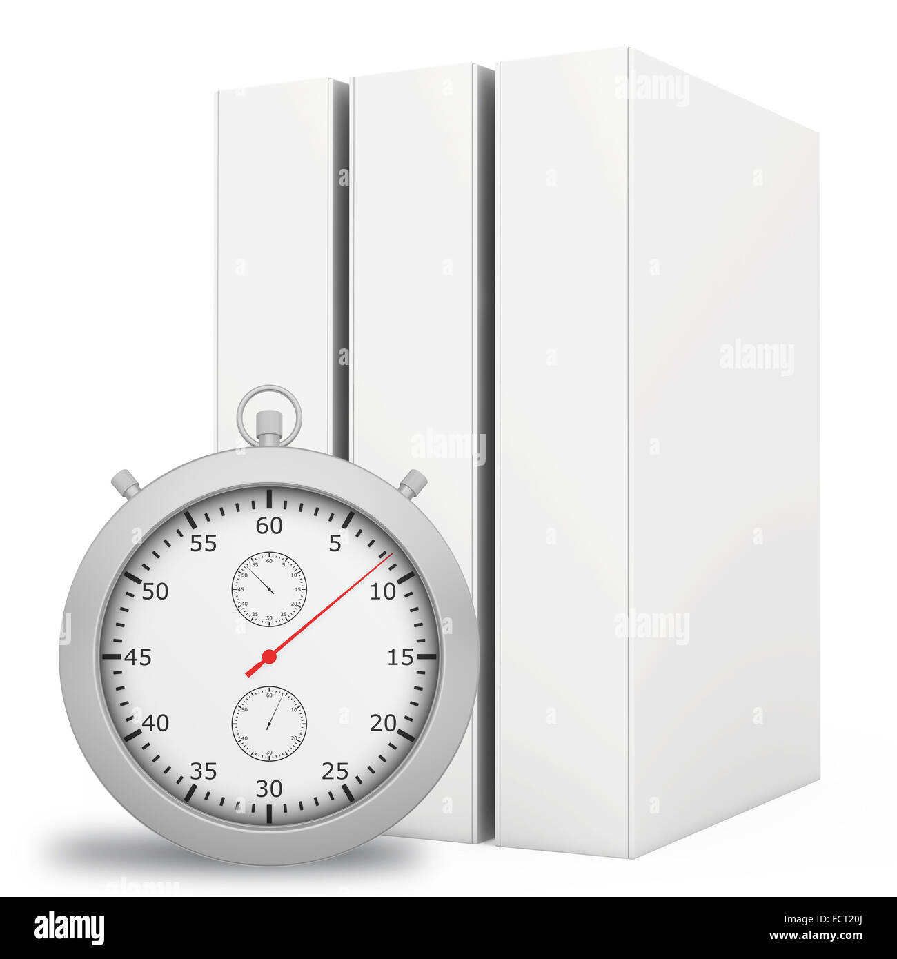 Office blank folder with stopwatch in front. White background Stock ...