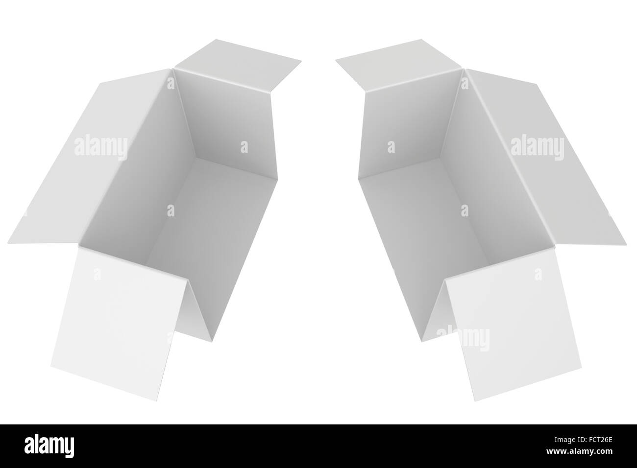 white cardboard box slice on two part Stock Photo - Alamy