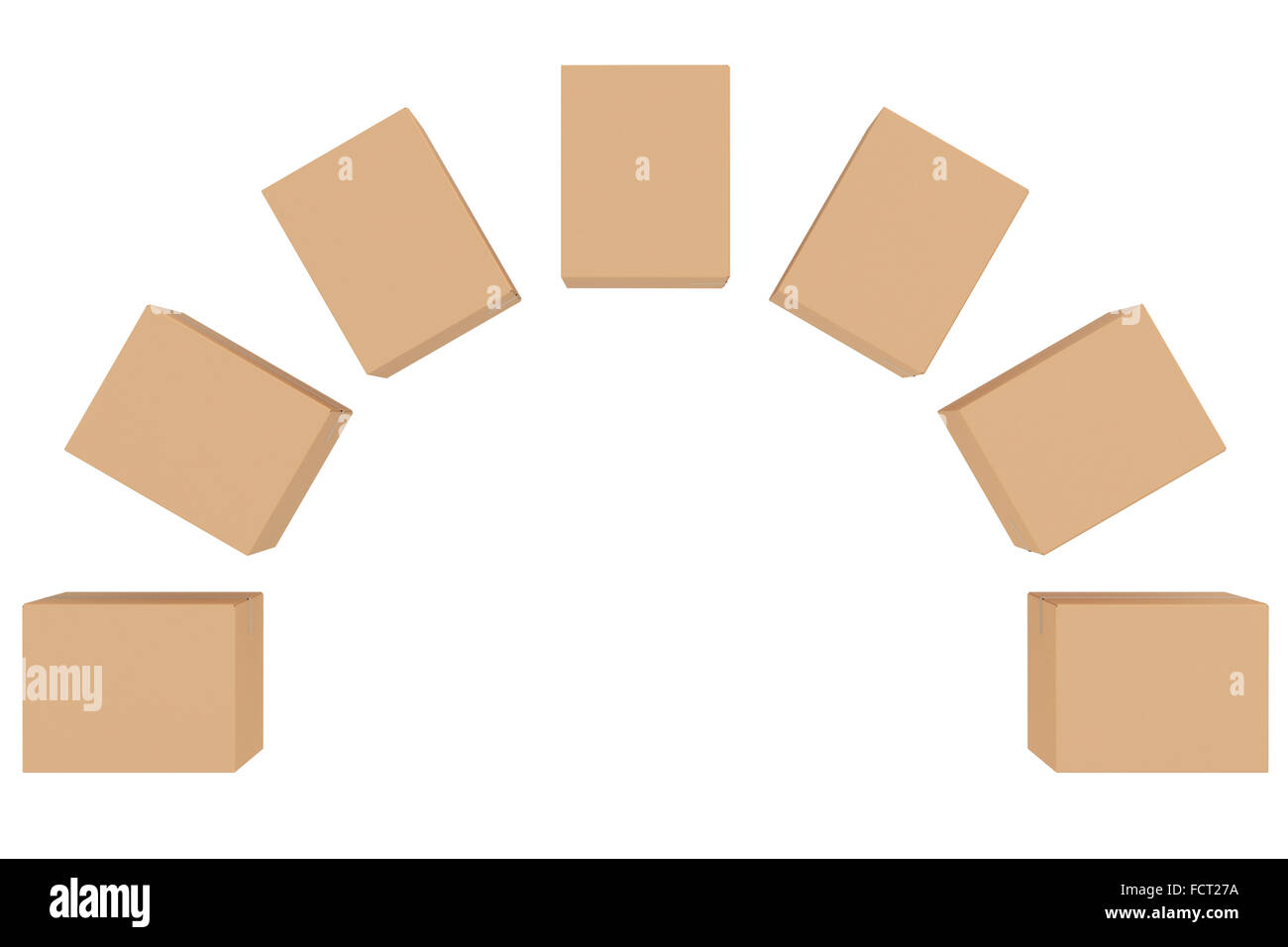 blank cardboard boxes isolated on white background Stock Photo - Alamy