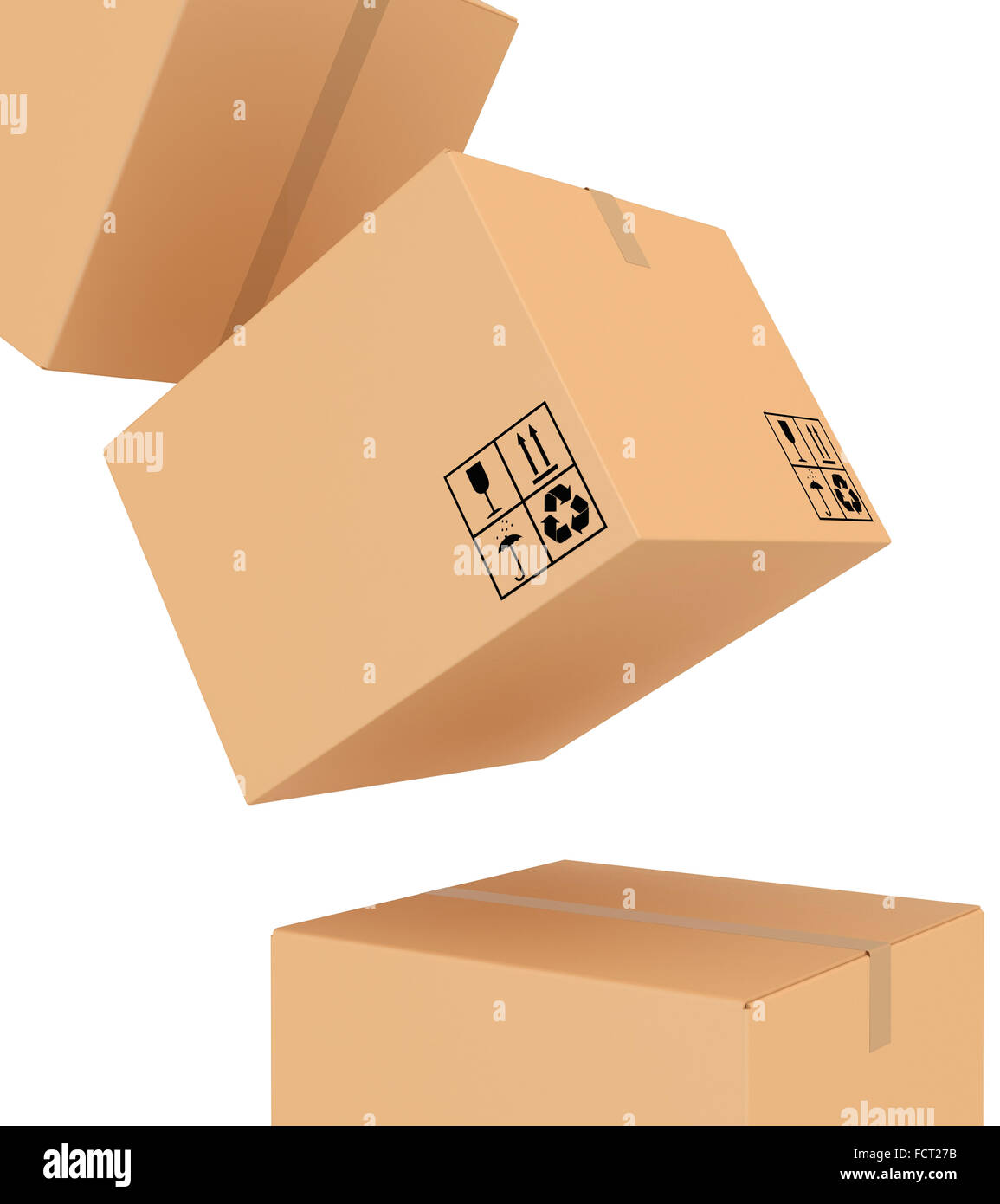 cardboard boxes with special characters Stock Photo - Alamy