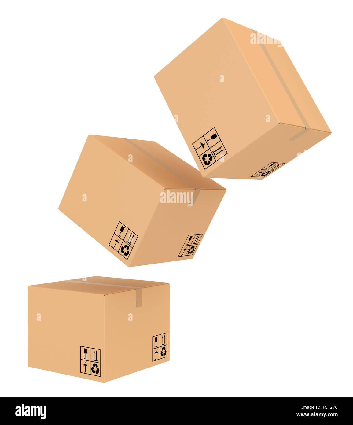 cardboard boxes with special characters Stock Photo - Alamy
