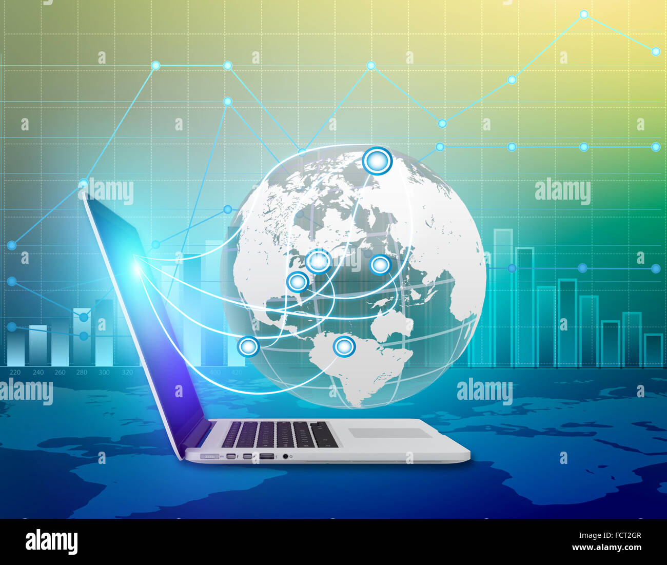 Global connections through Internet with the world Stock Photo - Alamy