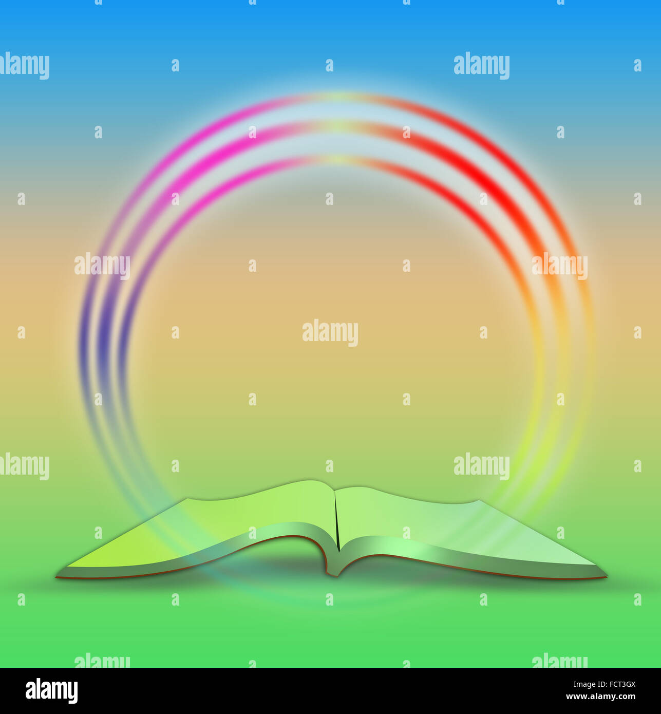 Open book rainbow illustration hi-res stock photography and images - Alamy