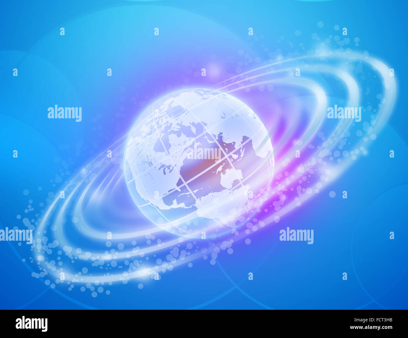 Globe with world map on an abstract colorful background Stock Photo - Alamy