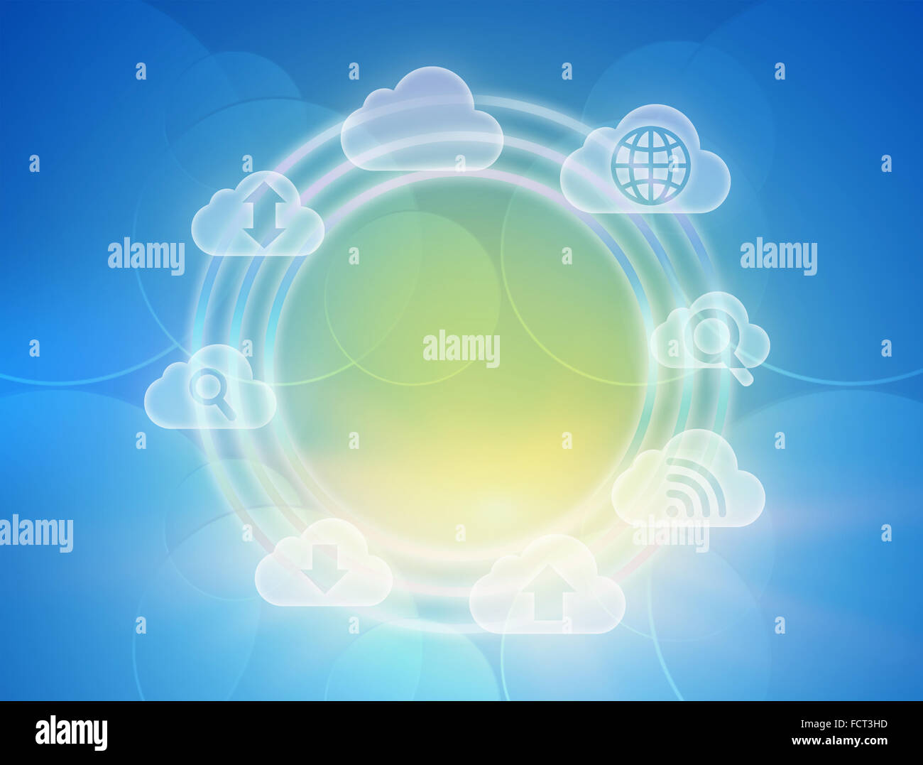 icon rotating in circle on colorful background Stock Photo - Alamy