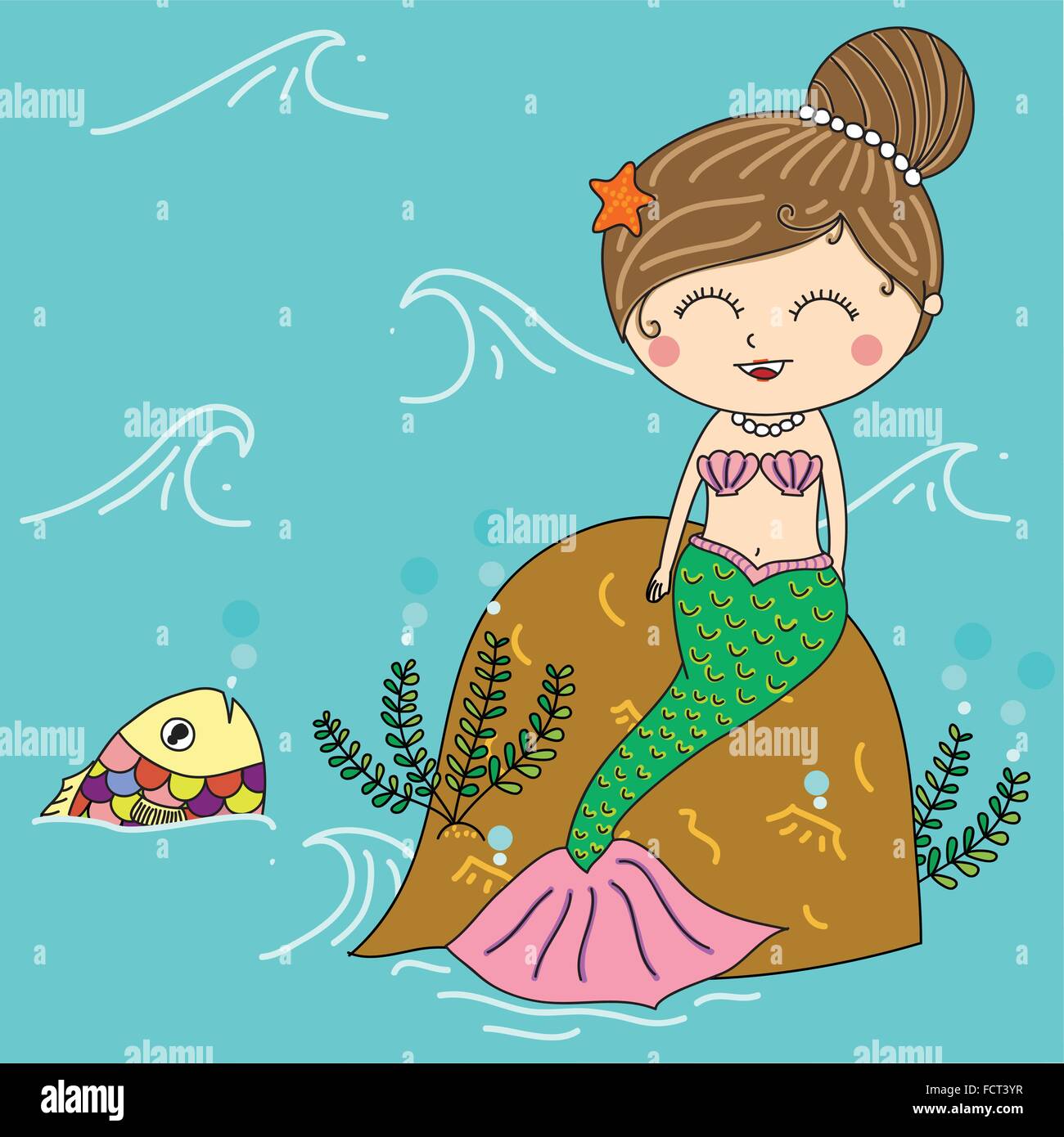 Cartoon mermaid hi-res stock photography and images - Alamy