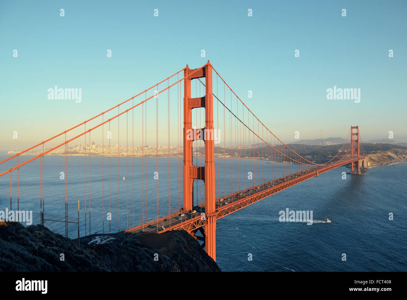 Golden Gate Bridge in San Francisco as the famous landmark Stock Photo ...