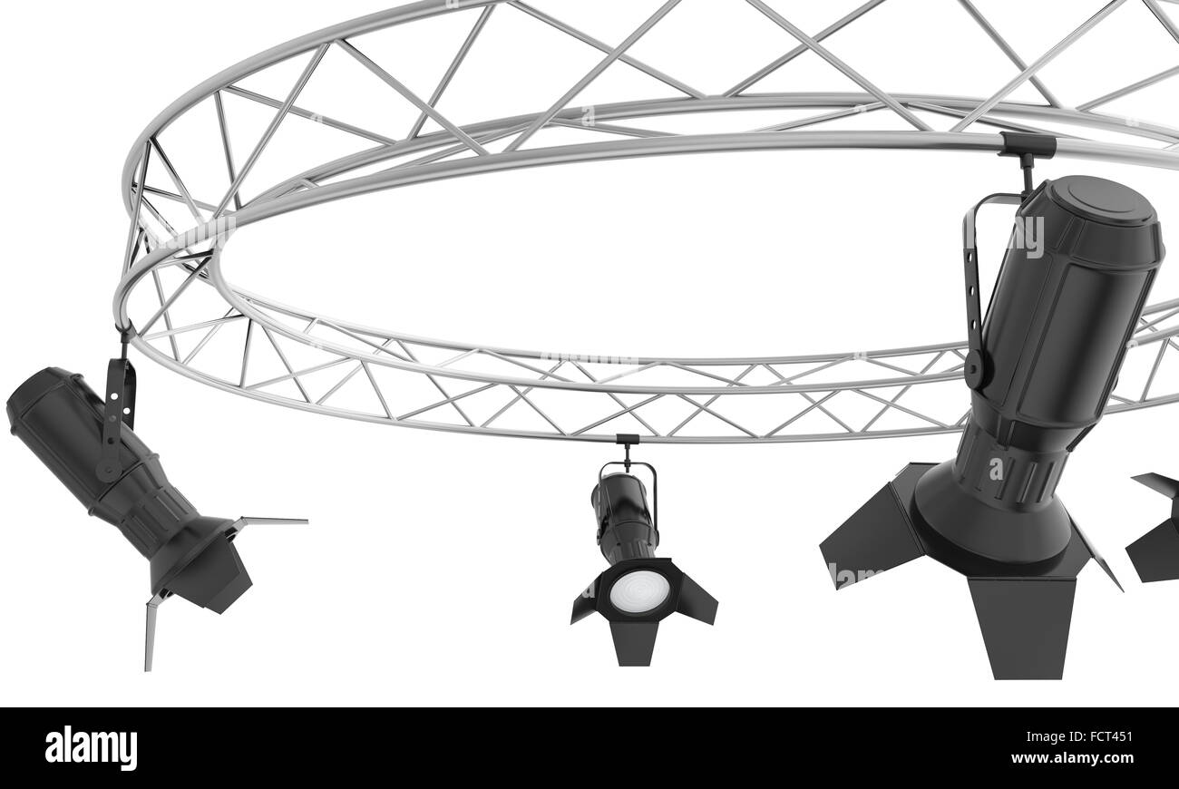 Glowing black spotlights isolated on white background Stock Photo - Alamy