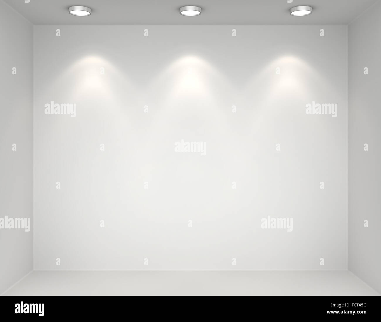 Showcase gallery with light bulbs Stock Photo - Alamy