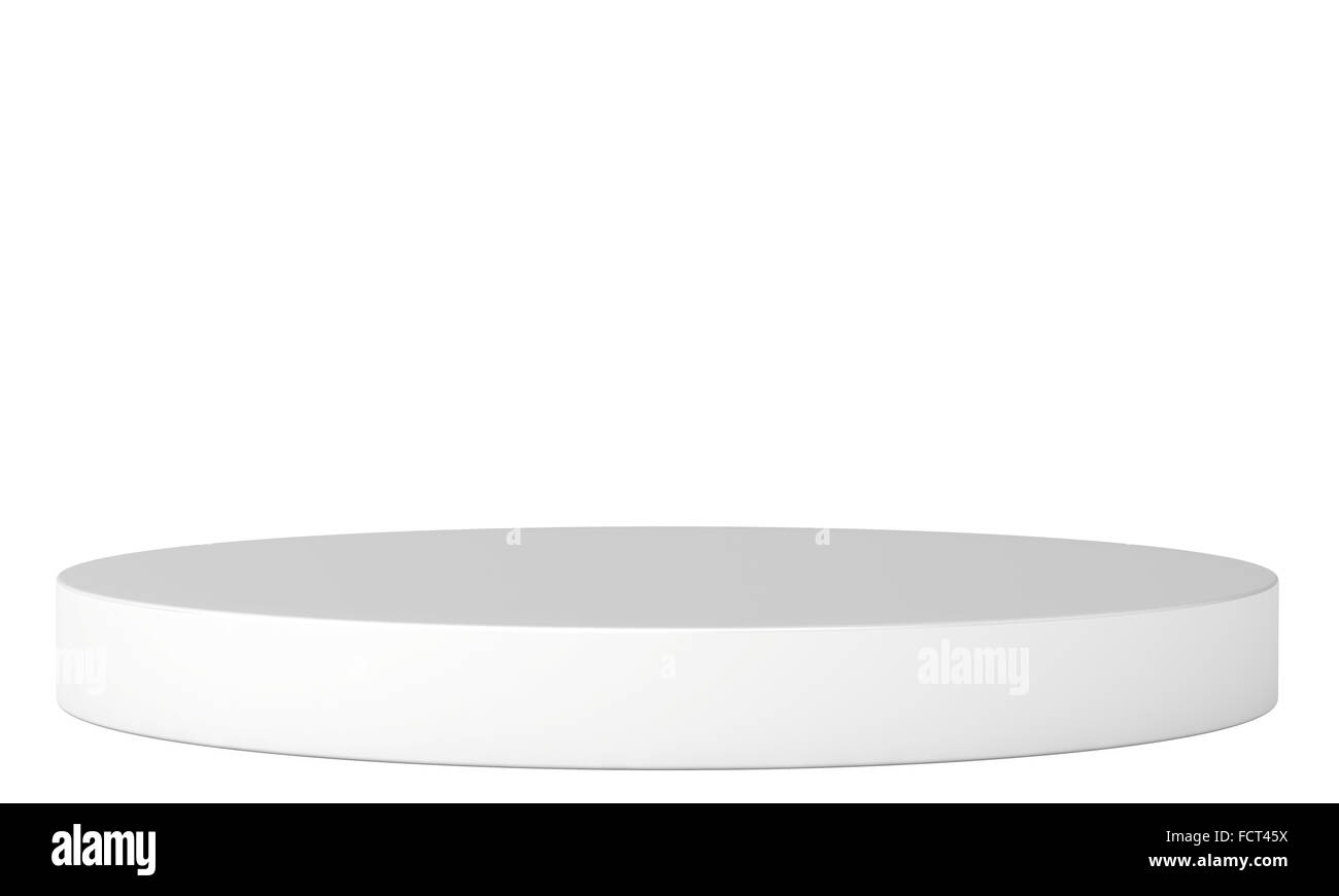 Round single podium isolated on a white background Stock Photo - Alamy