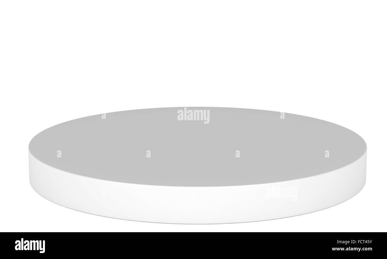 Round single podium isolated on a white background Stock Photo - Alamy