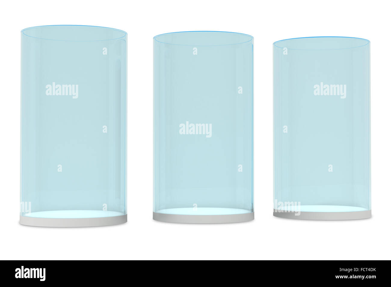 Blank round glass showcase exibition Stock Photo - Alamy