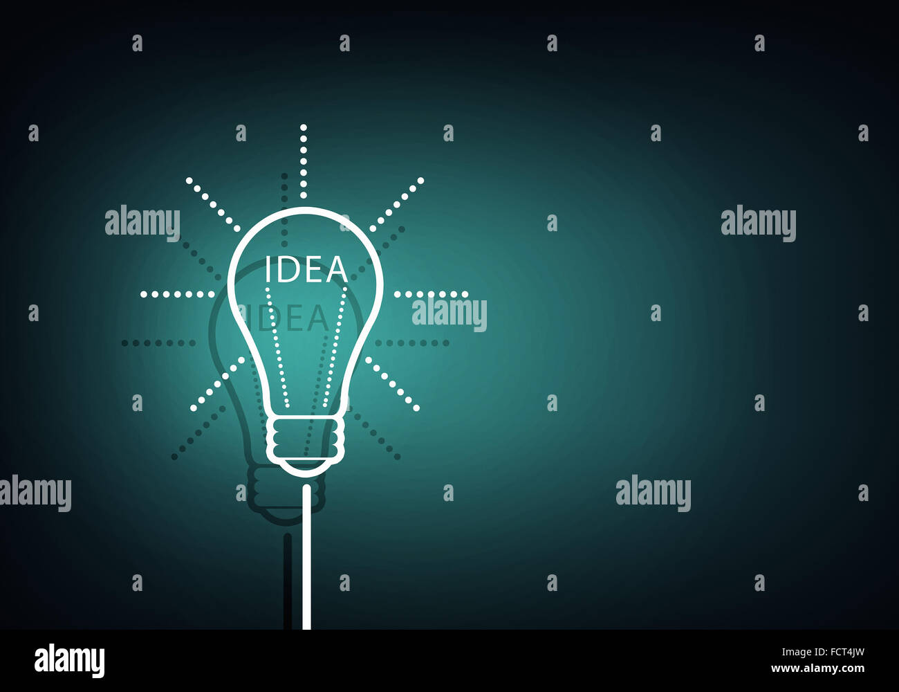 Abstract image with drawn light bulb on blue background Stock Photo - Alamy