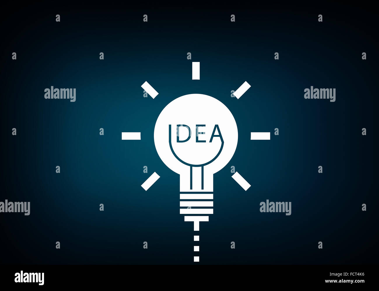 Abstract image with drawn light bulb on blue background Stock Photo - Alamy