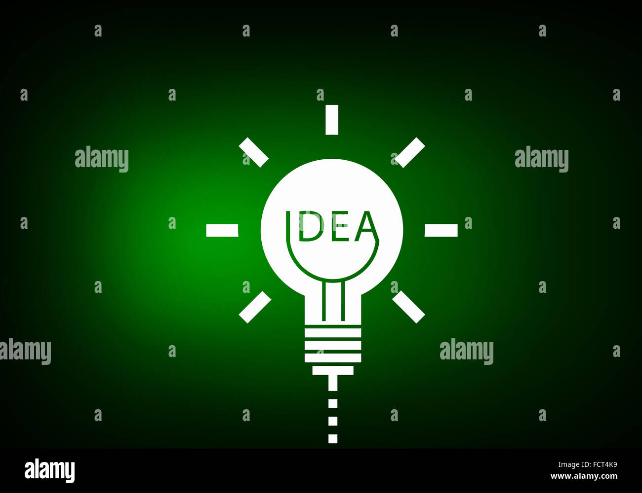 Abstract image with drawn light bulb on green background Stock Photo ...